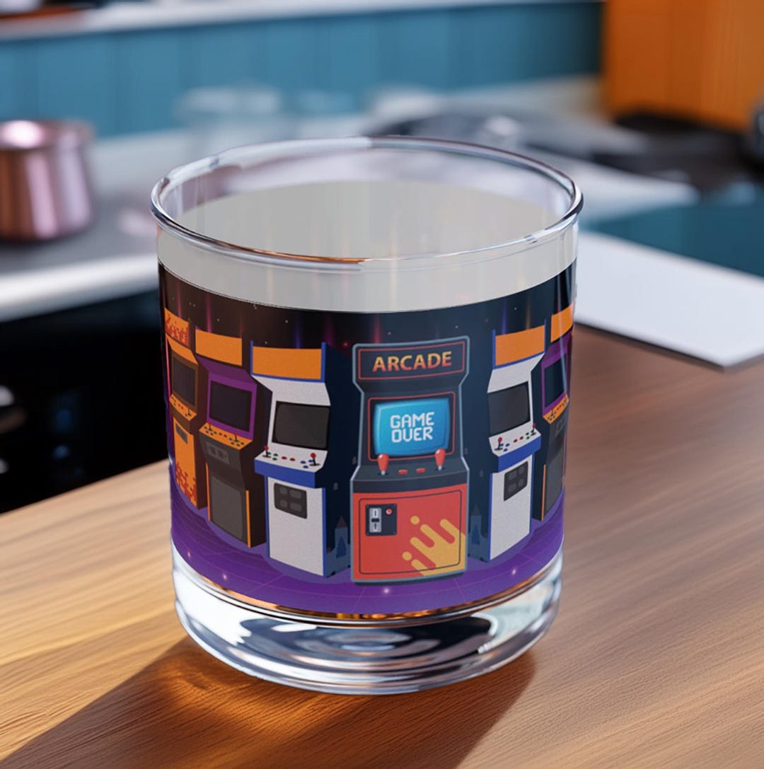 80s Arcade Rocks Glass - 1980s Video Game Pixel Art Glass | Retro Gamer ...