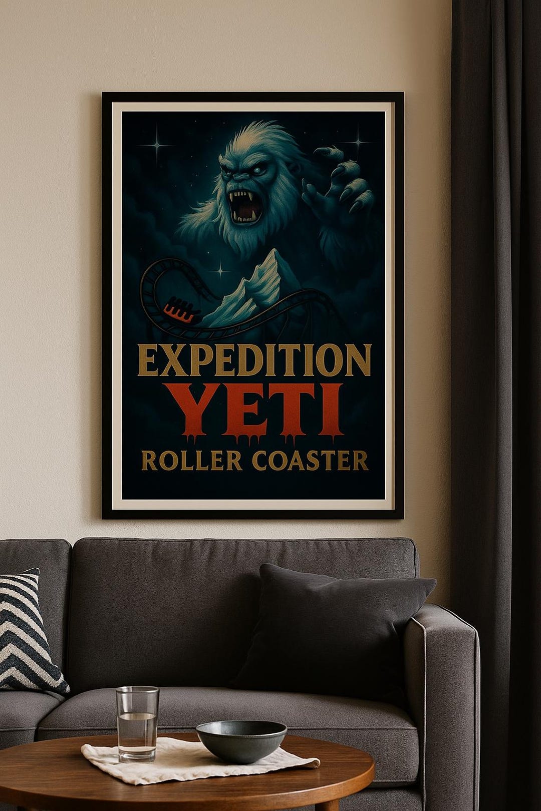 Expedition Yeti Roller Coaster Print: Vintage Theme Park Wall Art - Etsy