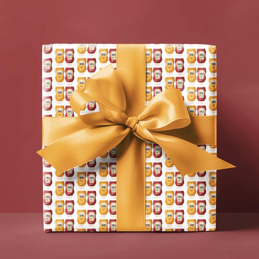 Ketchup & Mustard Wrapping Paper - Etsy