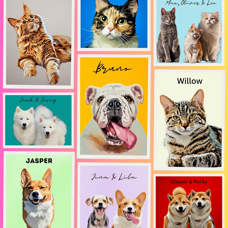 Custom Dog Painting From Photo Custom Pet Portraits Using Pet Photo ...