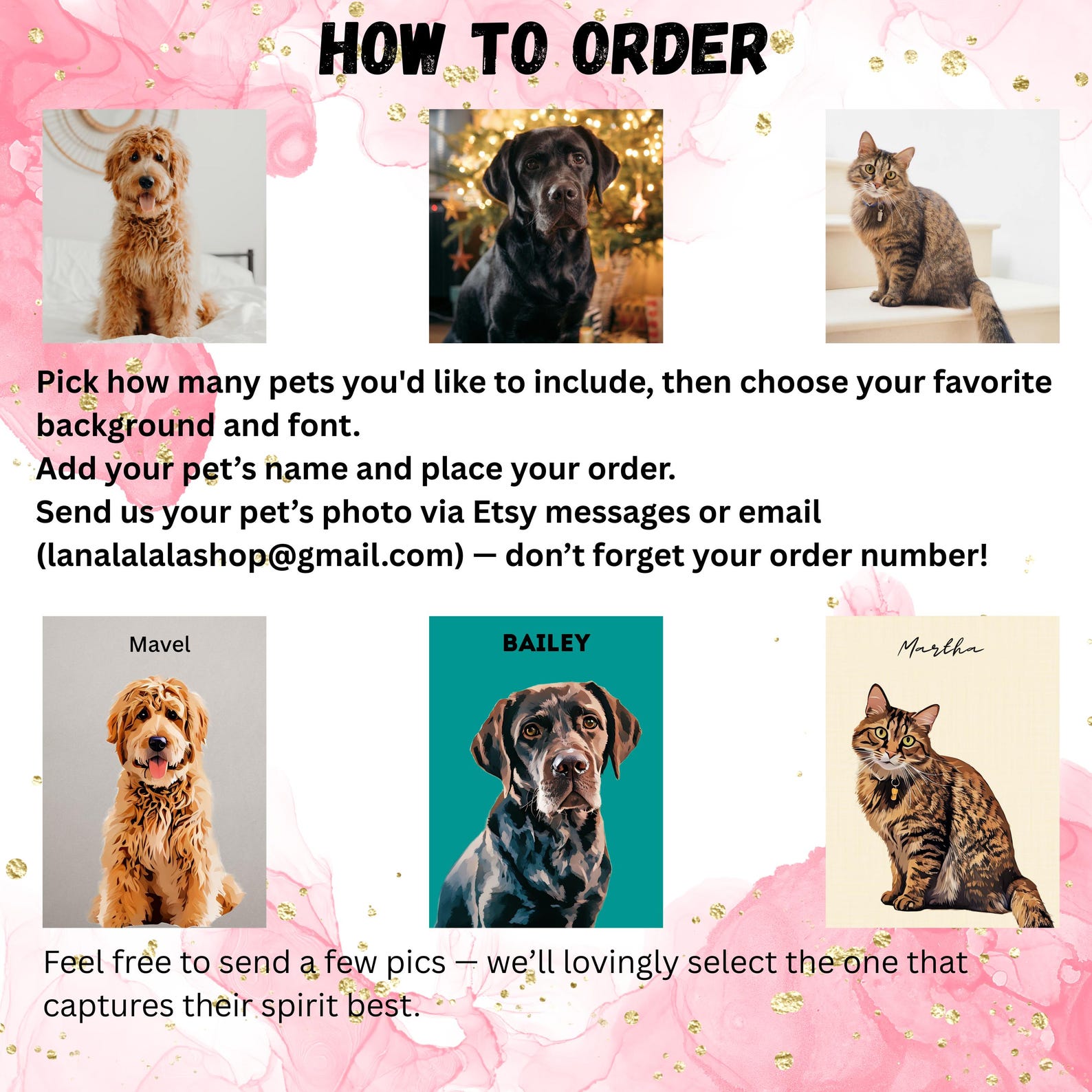 Custom Dog Painting From Photo Custom Pet Portraits Using Pet Photo ...