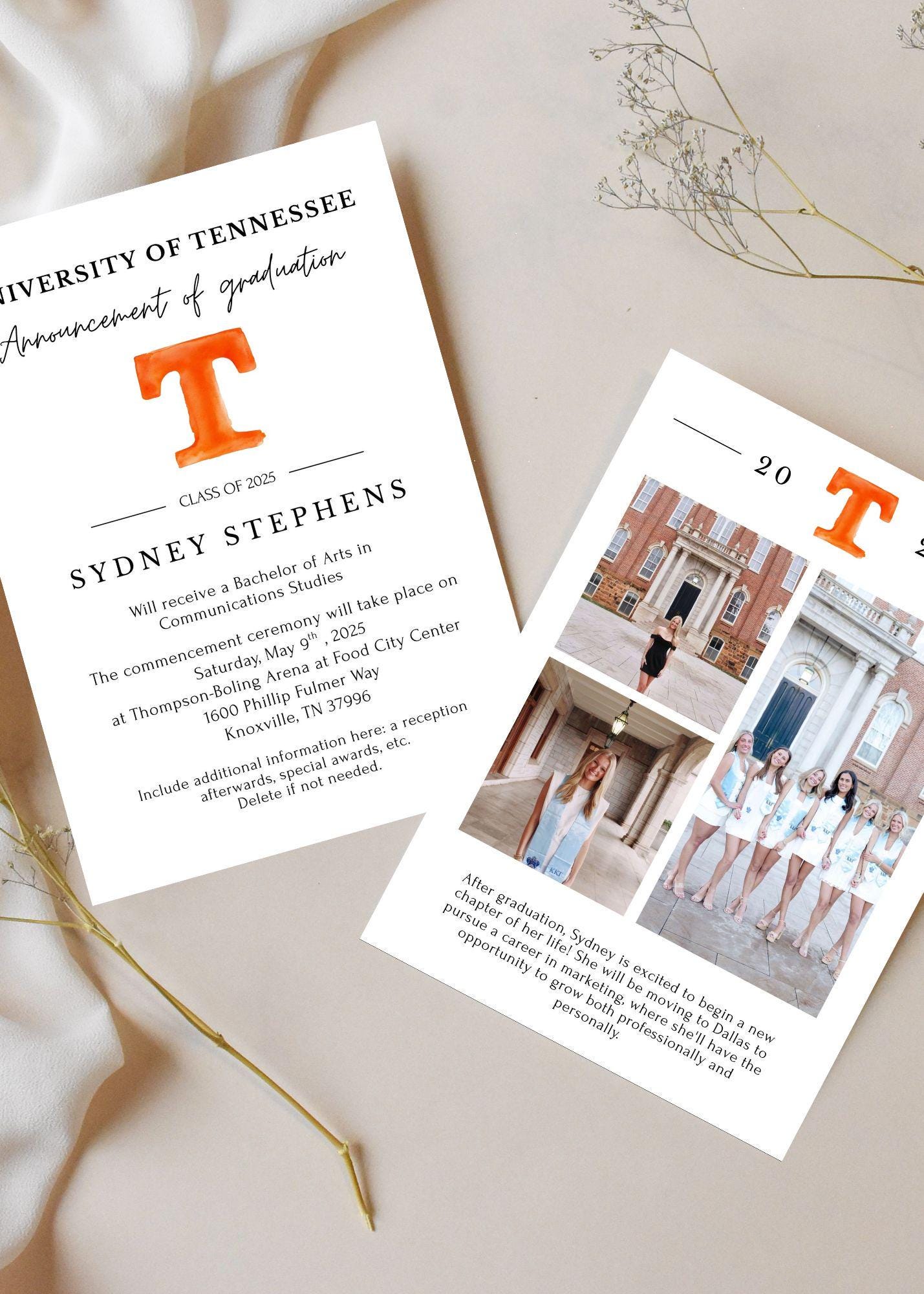 University of Tennessee Graduation Announcement - Customizable ...
