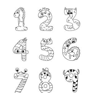 Monster Number Colouring Book for Kids – Numbers 1 to 9 | Fun ...