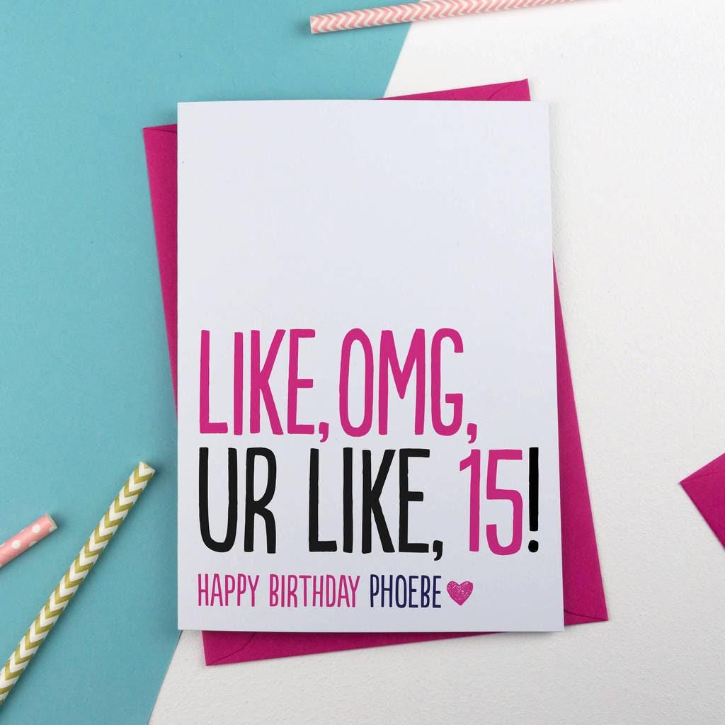 OMG Personalised Teenager Birthday Card - Etsy UK