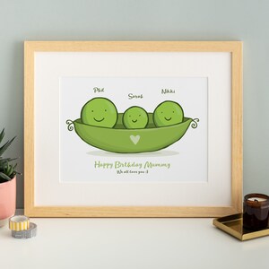 Peas in a Pod Print | Family Print | Family Pea Print | Personalised ...