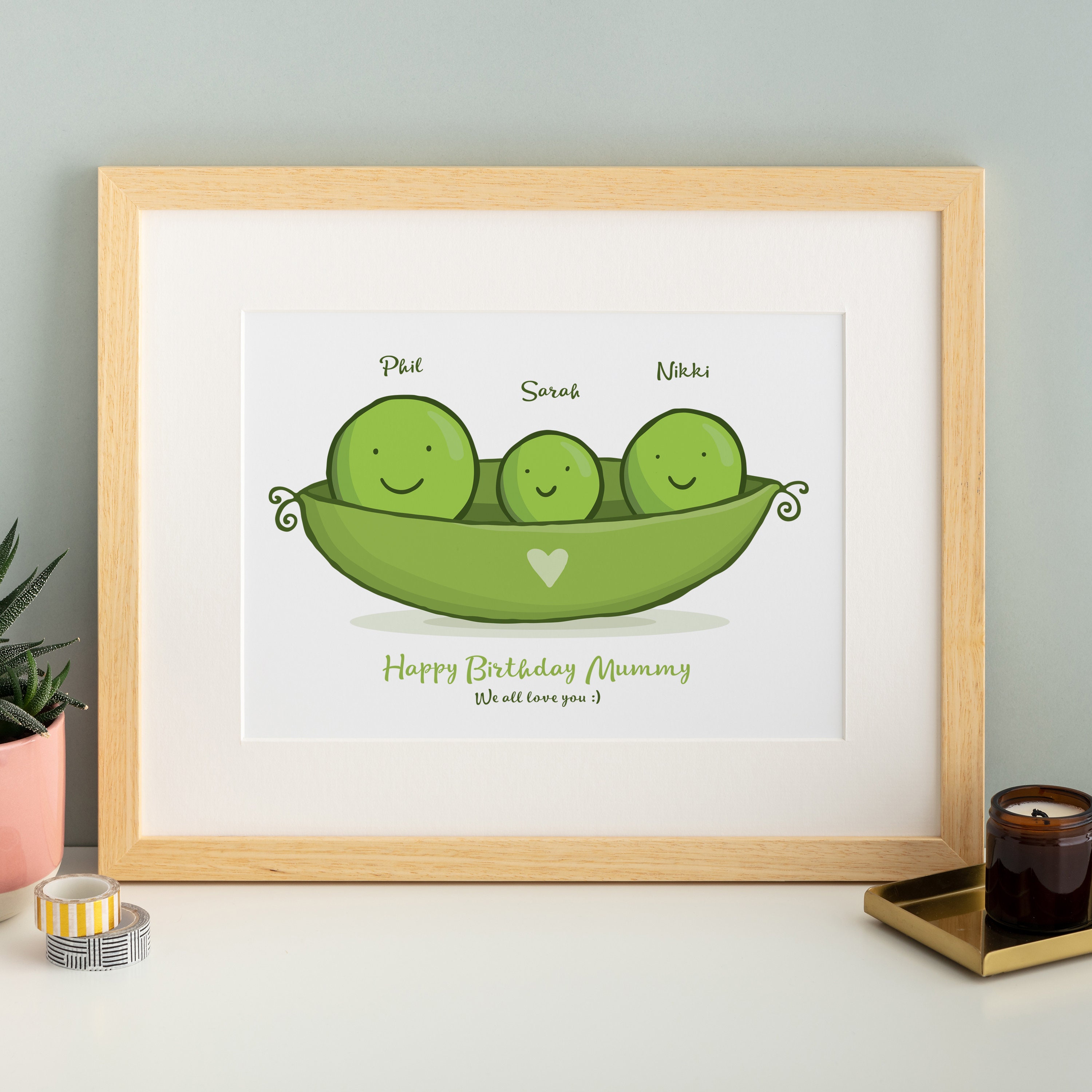Peas in a Pod Print Family Print Family Pea Print | Etsy