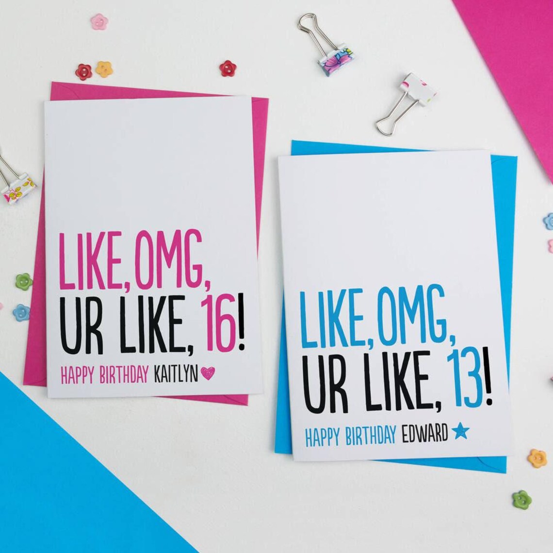 OMG Personalised Teenager Birthday Card - Etsy UK