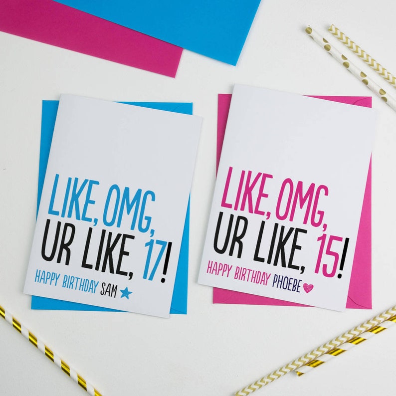OMG Personalised Teenager Birthday Card - Etsy UK