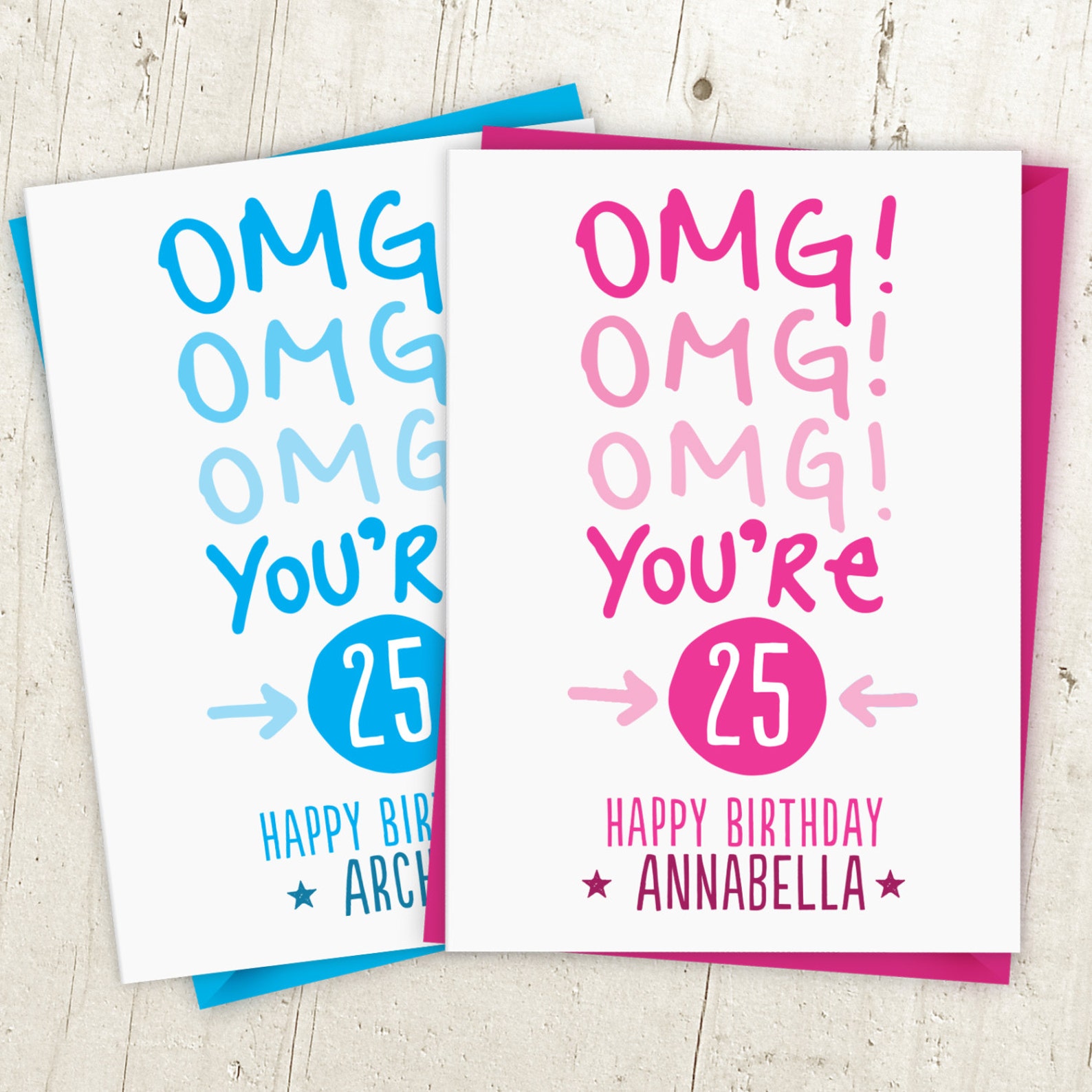 OMG OMG OMG Personalised Birthday Card - Etsy UK