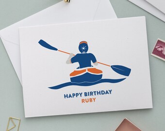 Happy Birthday Card Kayaking Wordle Design Birthday Card Kayak Birthday ...