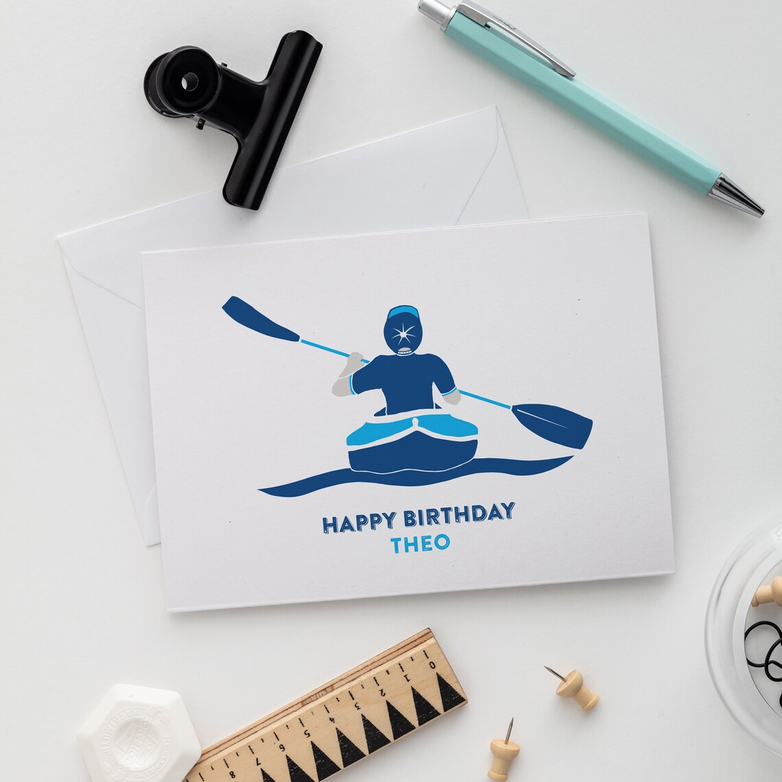 Personalised Colourful Kayak Birthday Card - Etsy