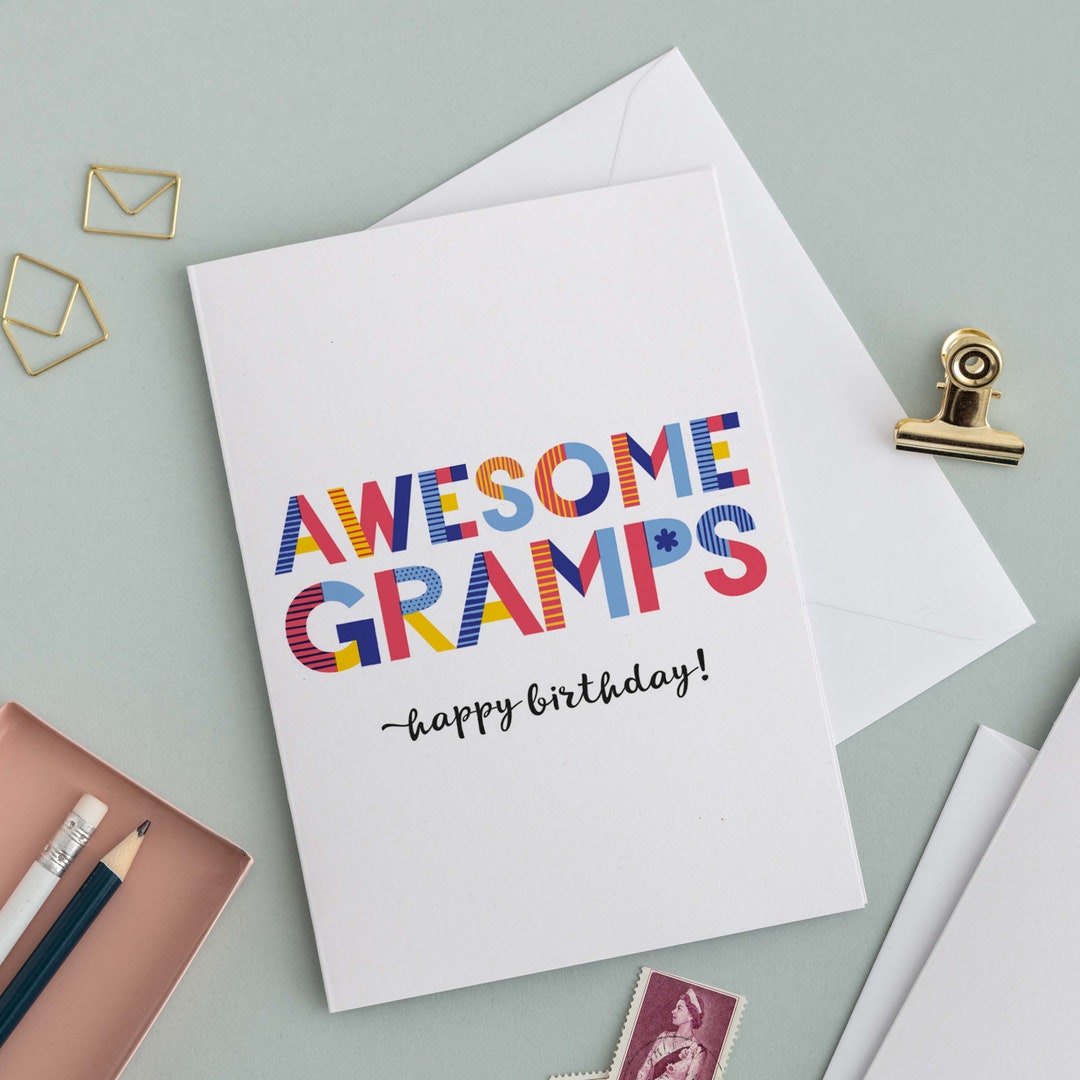 Awesome Gramps All Purpose Card Personalised Card Card for Grampy - Etsy