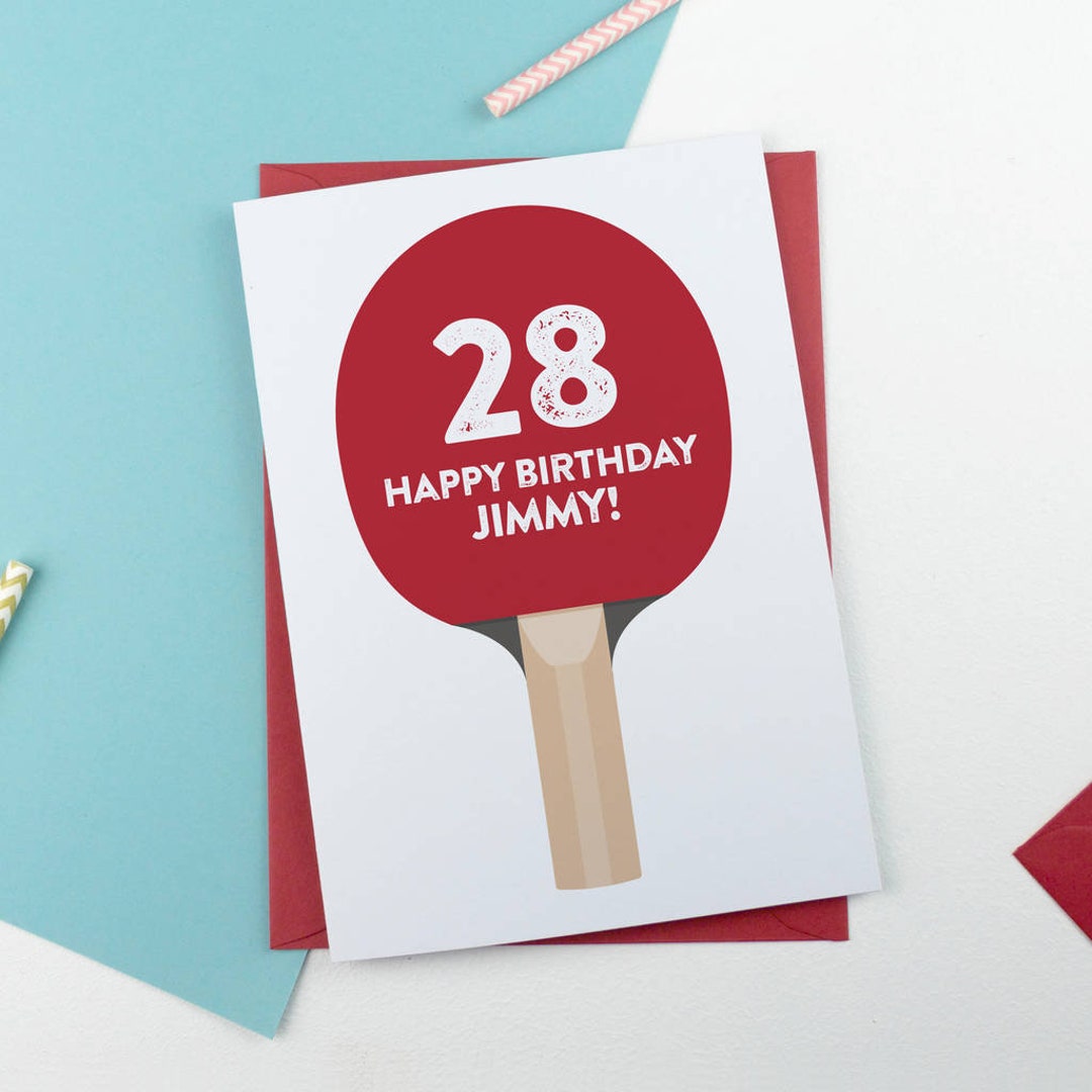 Table Tennis Personalised Birthday Card - Etsy