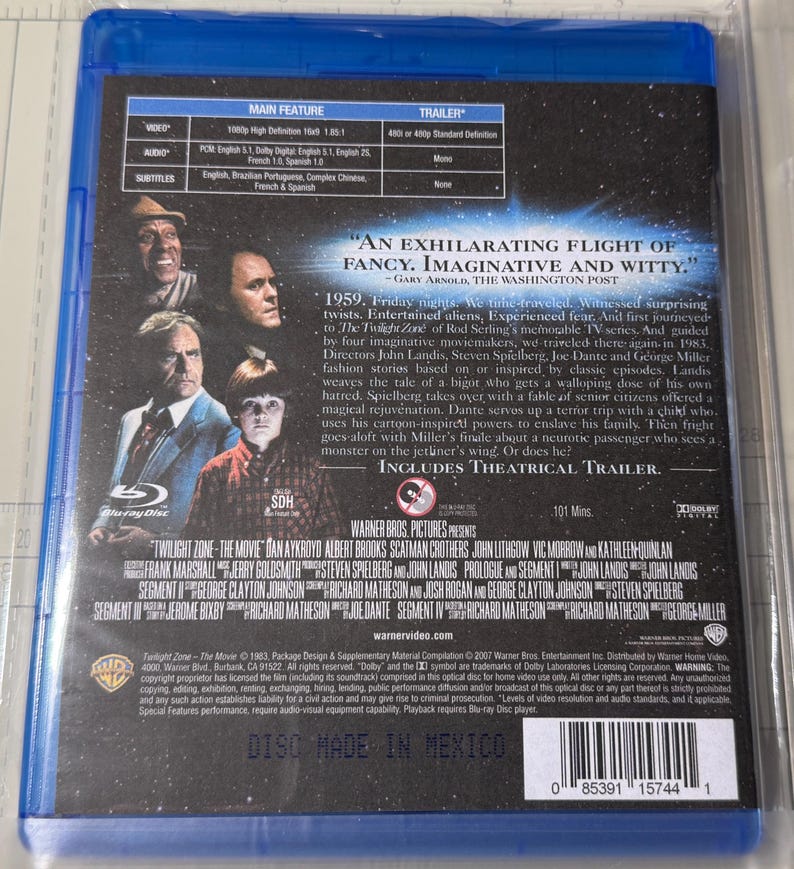 Twilight Zone the Movie (1983, Blu Ray) Blu Ray MOD - Etsy