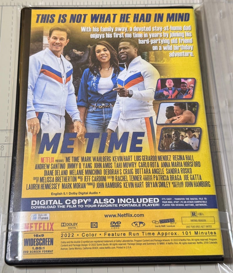 Me Time - Mark Wahlberg- Kevin Hart (DVD, 2022) - Etsy