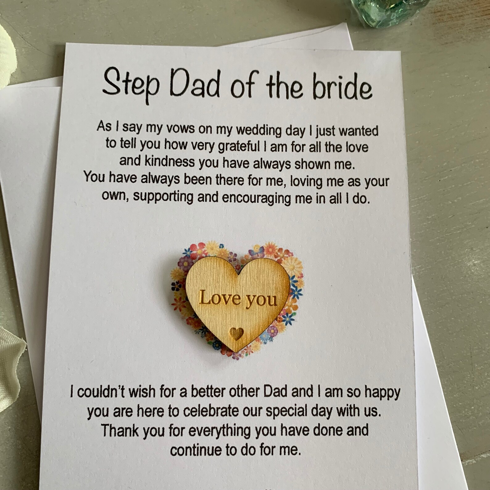 Step Dad Step Mum of the Bride Gift for Wedding Day, Personalised Step ...