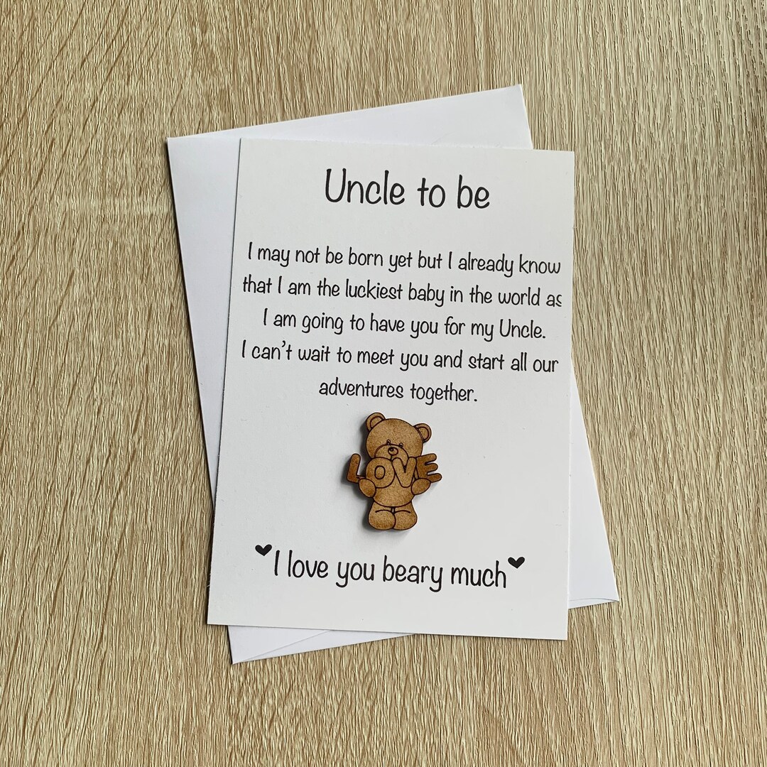 Uncle to Be Congratulations Card, Gift From the Bump, Pregnancy New ...