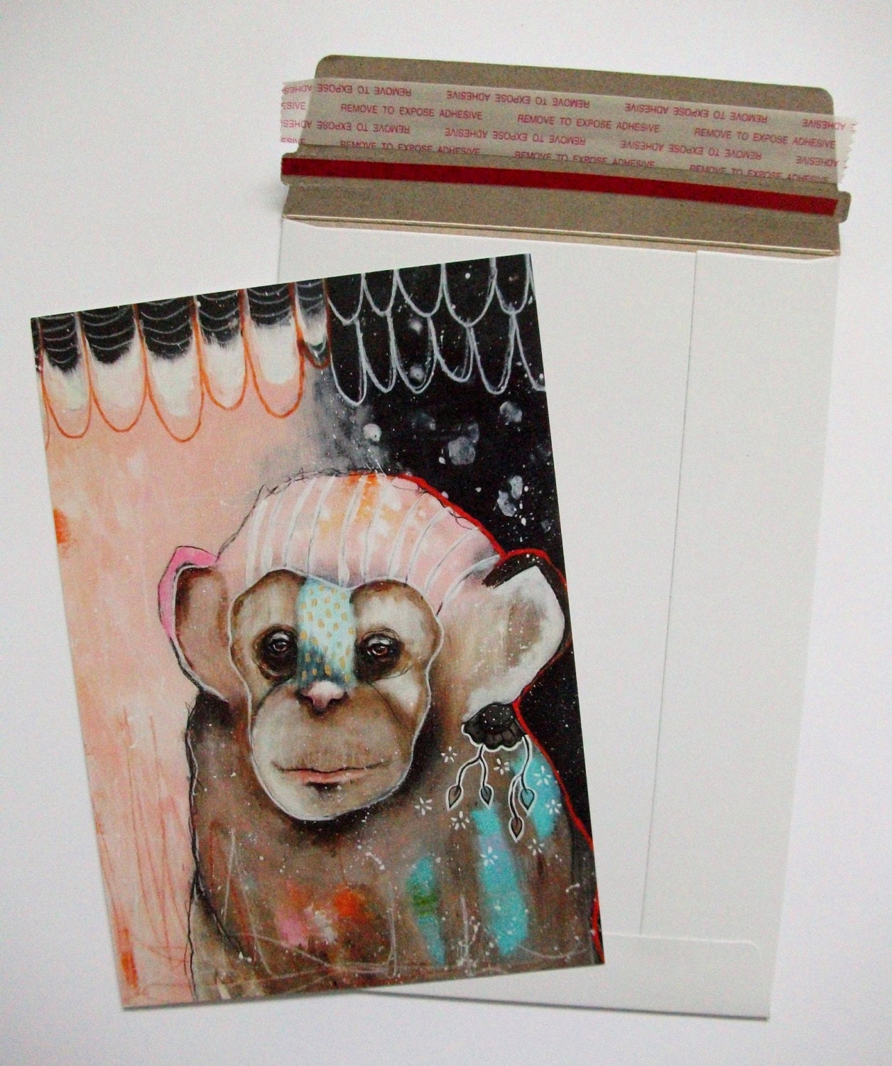 Monkey Chimpanzee Glossy Oversized Postcard Poster Print - Etsy