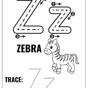 Alphabet Coloring Pages U to Z | Letter Tracing Printable for Preschool ...