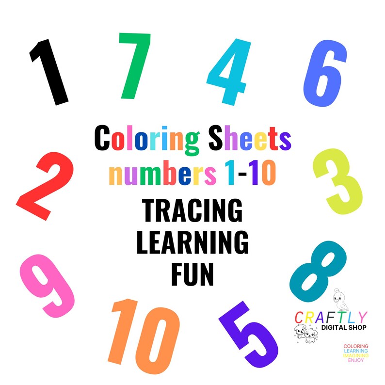Numbers 1-10 Tracing and Coloring Pages | Preschool Worksheets | Learn ...