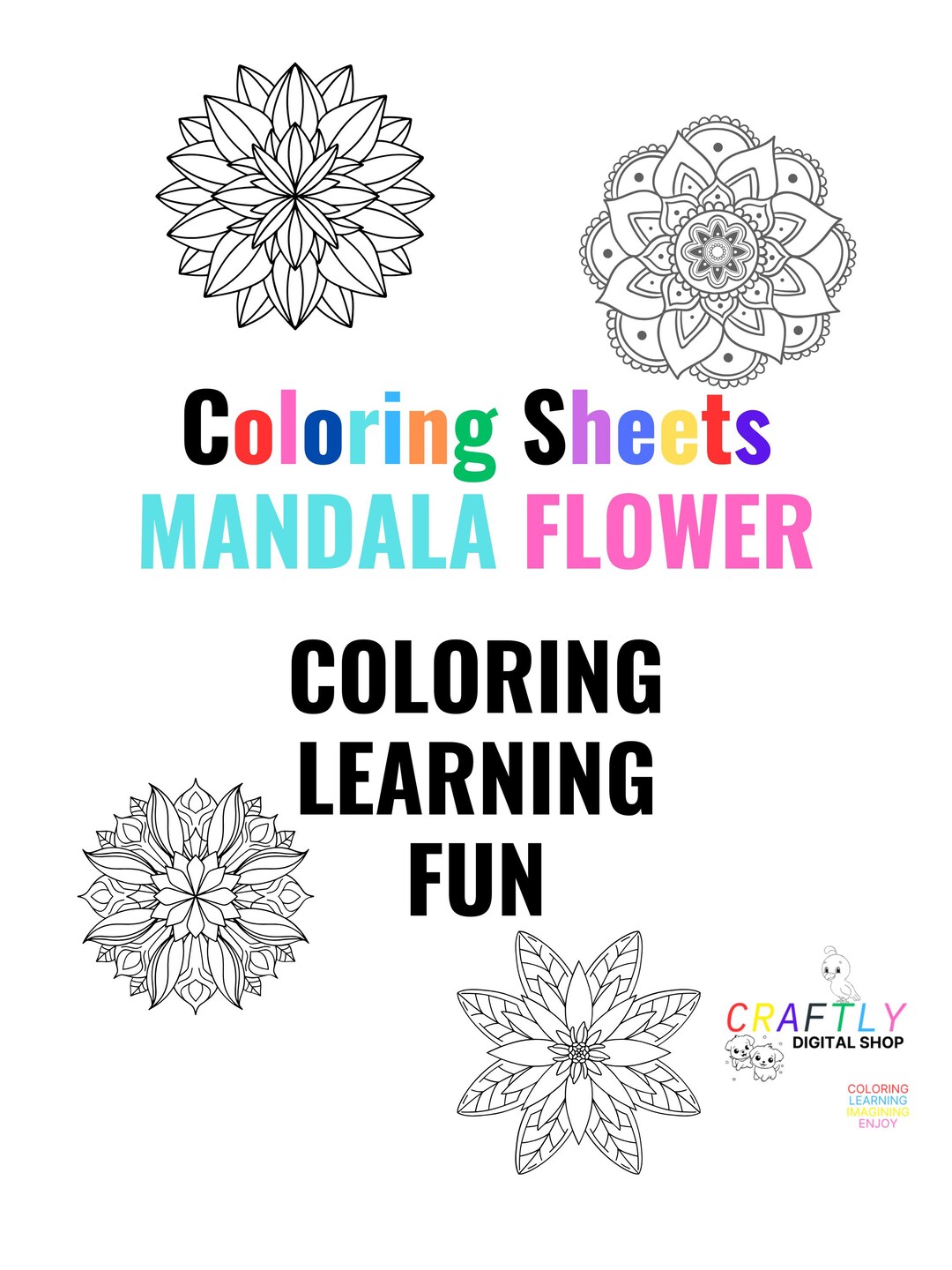 Floral Mandala Coloring Pages for Teens & Adults | 10 Printable ...