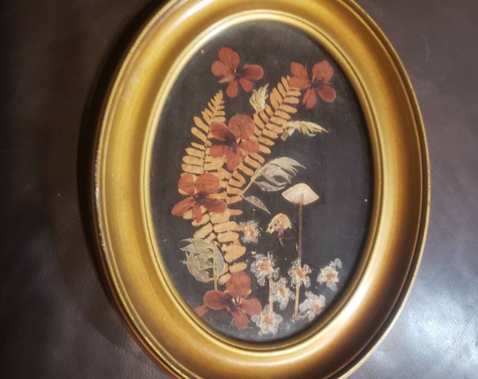 FREE SHIPPING Vtg Antique Look Gold Tone Syroco Style Framed Dried ...