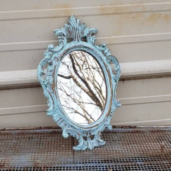Antique Blue Mirror - Etsy
