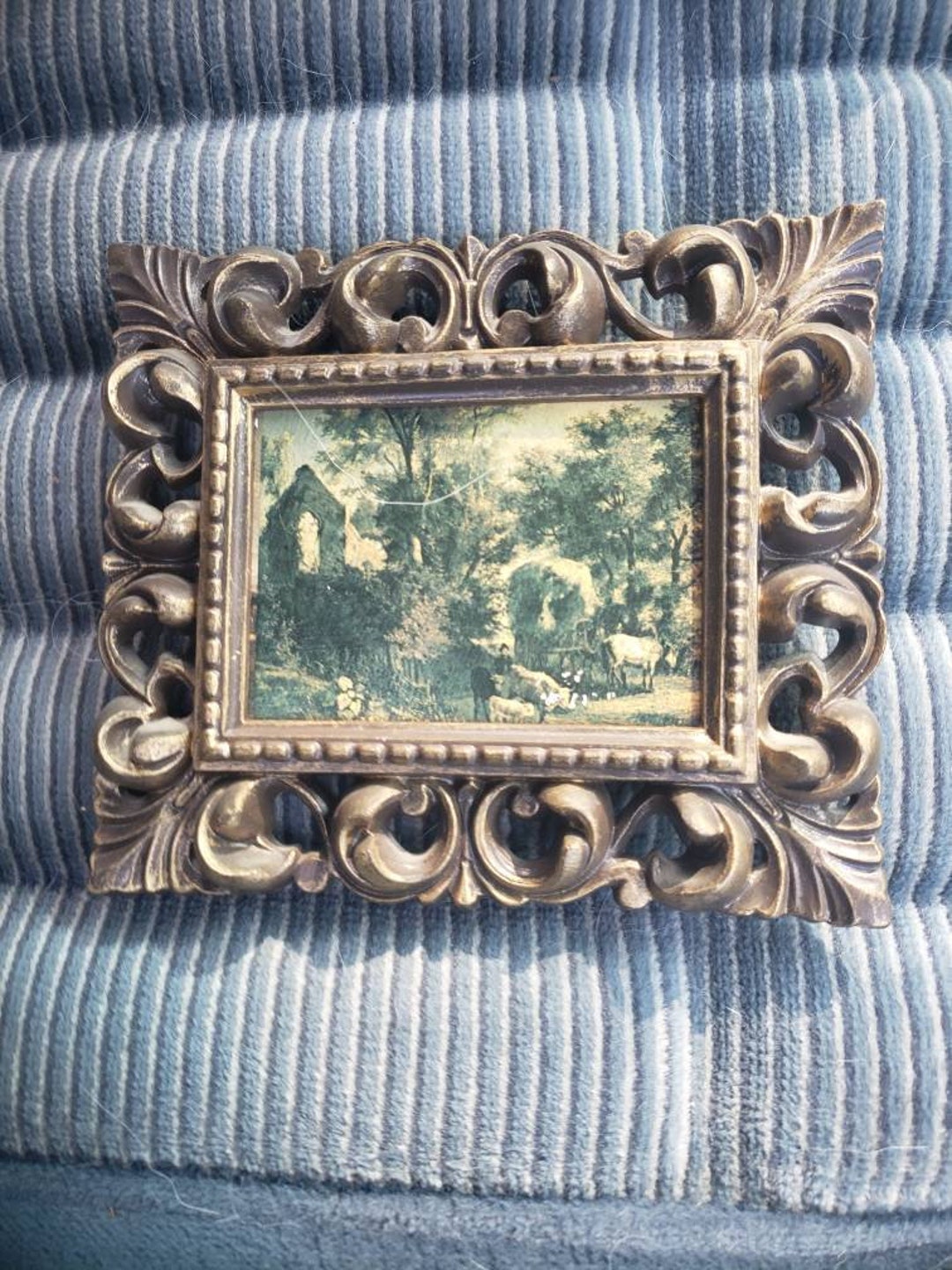Reduced FREE Shipping Vtg Ornate SYROCO Style Framed Outdoor Landscape ...