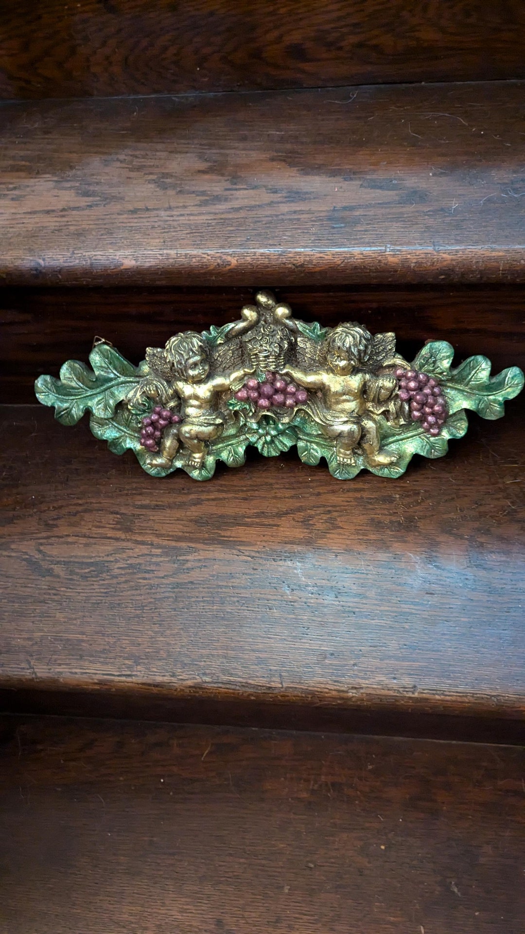 FREE Ship Vtg Syroco Resin Foam Mold 3D Cherub Angel Grapes Decorative ...