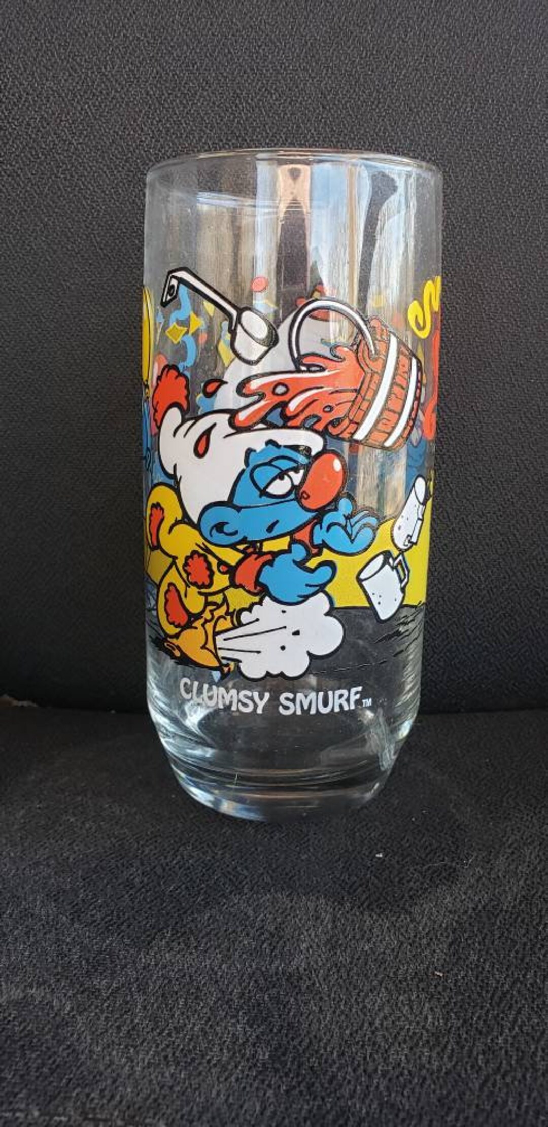 REDUCED FREE SHIPPING Vtg 1983 Clumsy Smurf Tumbler Drinking Glass - Etsy