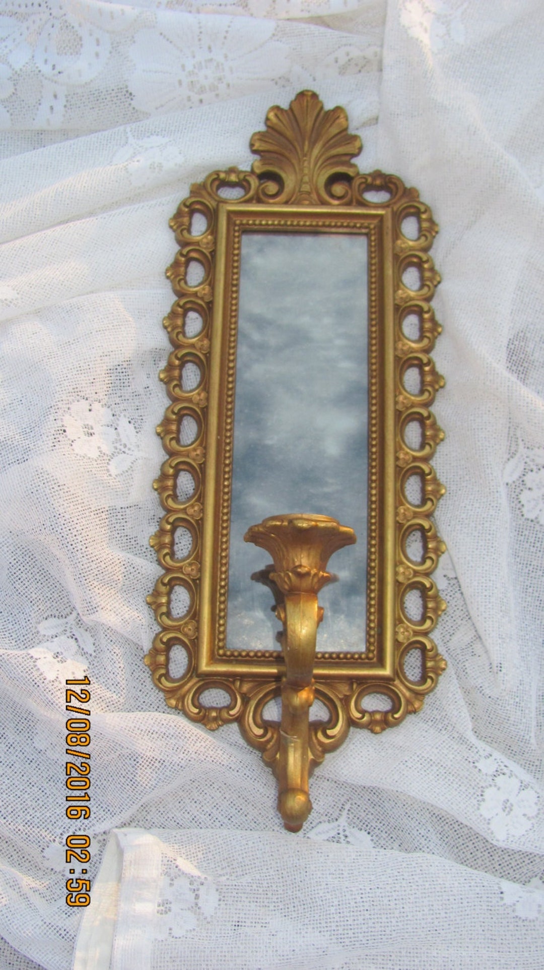 REDUCED FREE SHIPPING Vtg Ornate Gold Syroco Style Victorian Scroll ...