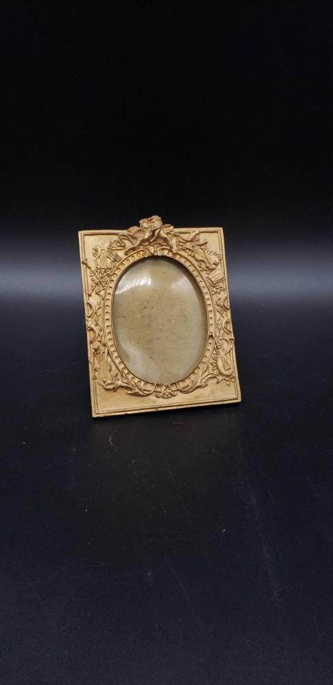 FREE SHIP Vtg Syroco Resin Style Antique Look Gold Tone Cherub Angel ...