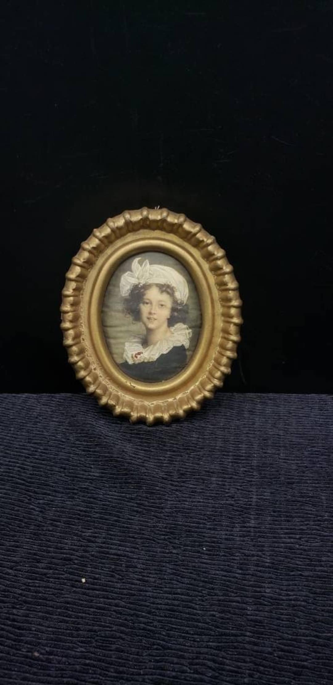 FREE SHIP Vtg Ornate Syroco Style Framed Silk Satin Victorian Woman ...