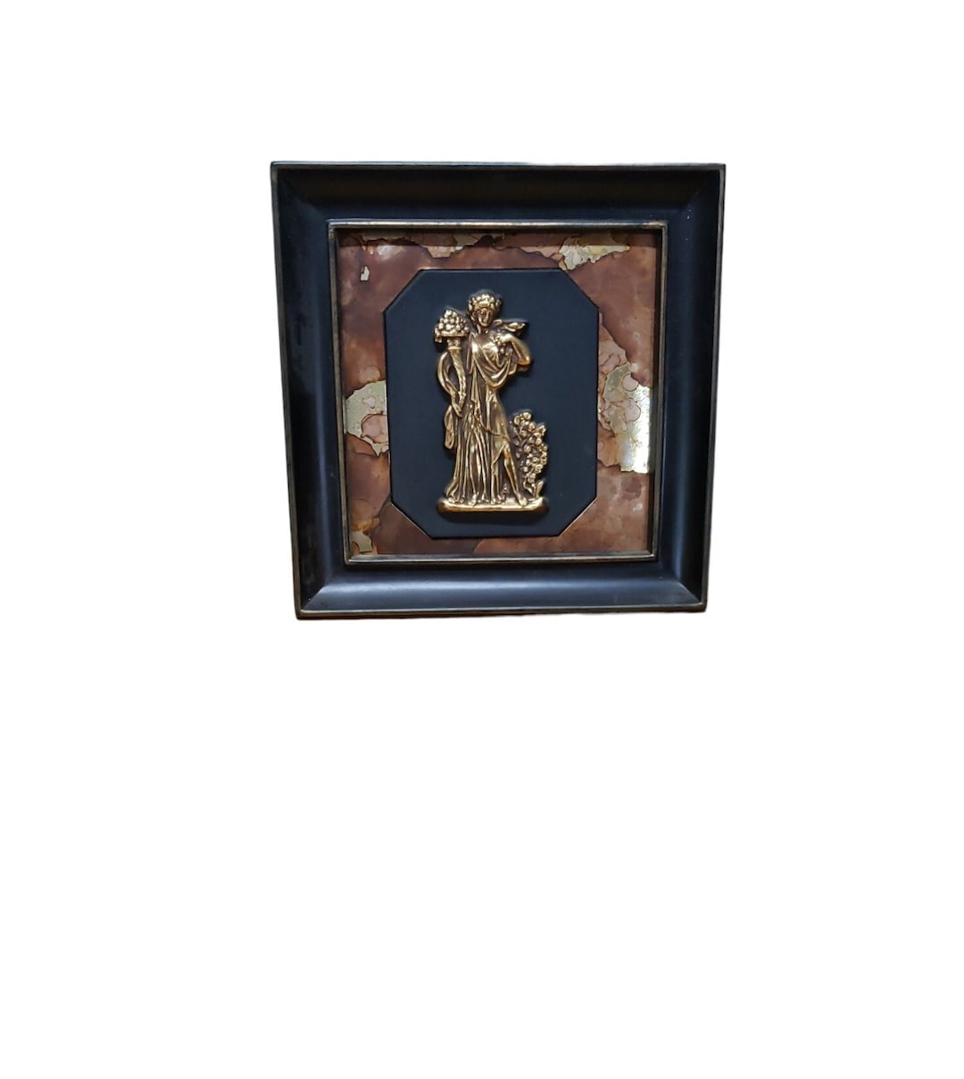 REDUCED FREE SHIP Vtg Mid Century Light Syroco Style Framed Roman Figs ...