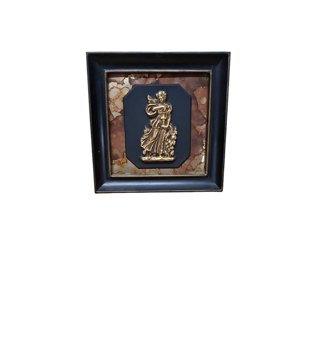 REDUCED FREE SHIP Vtg Mid Century Light Syroco Style Framed Roman Fig ...