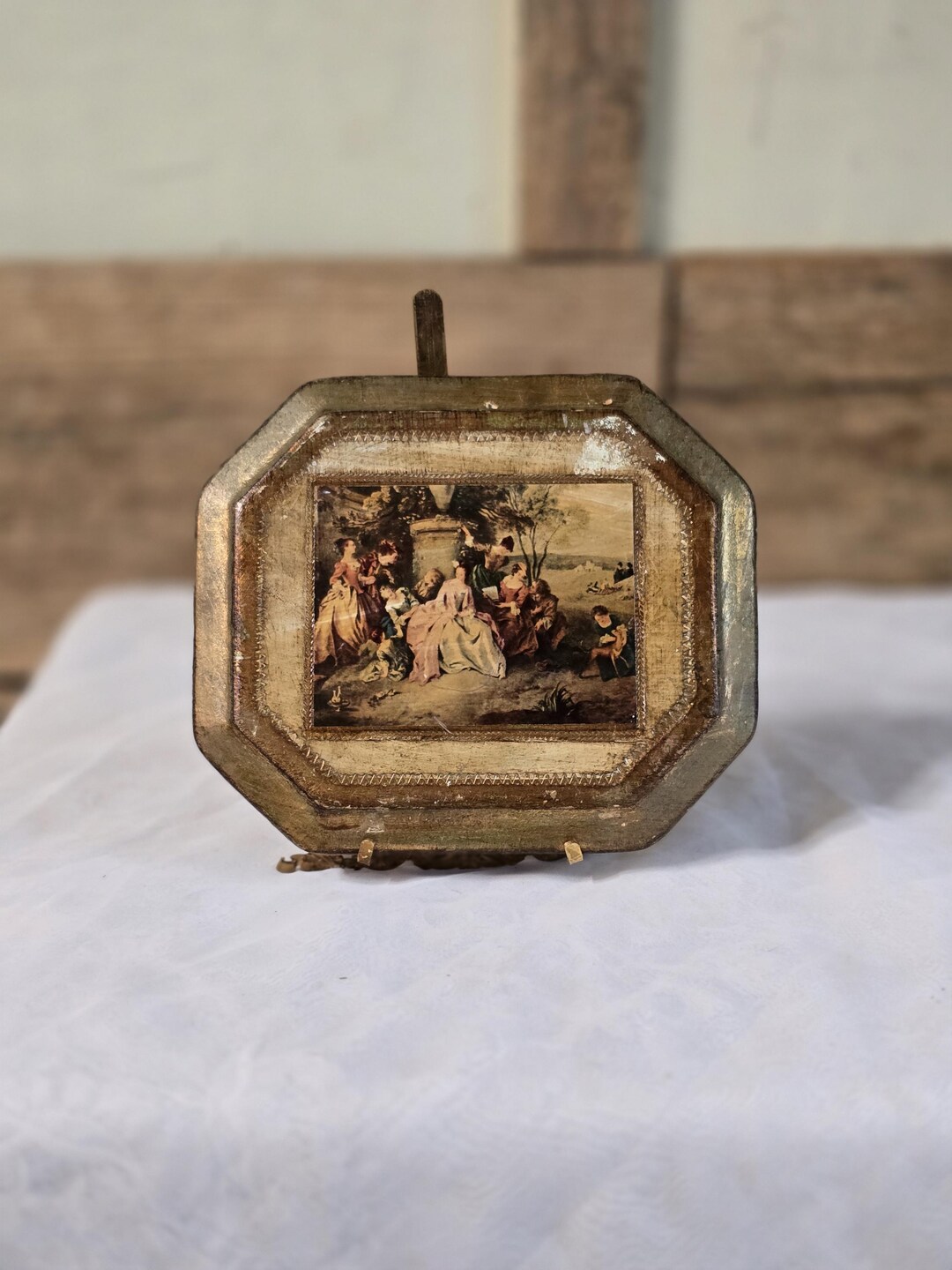 FREE SHIPPING Vtg Mid Century Gold Gilt Framed Victorian Outdoor ...