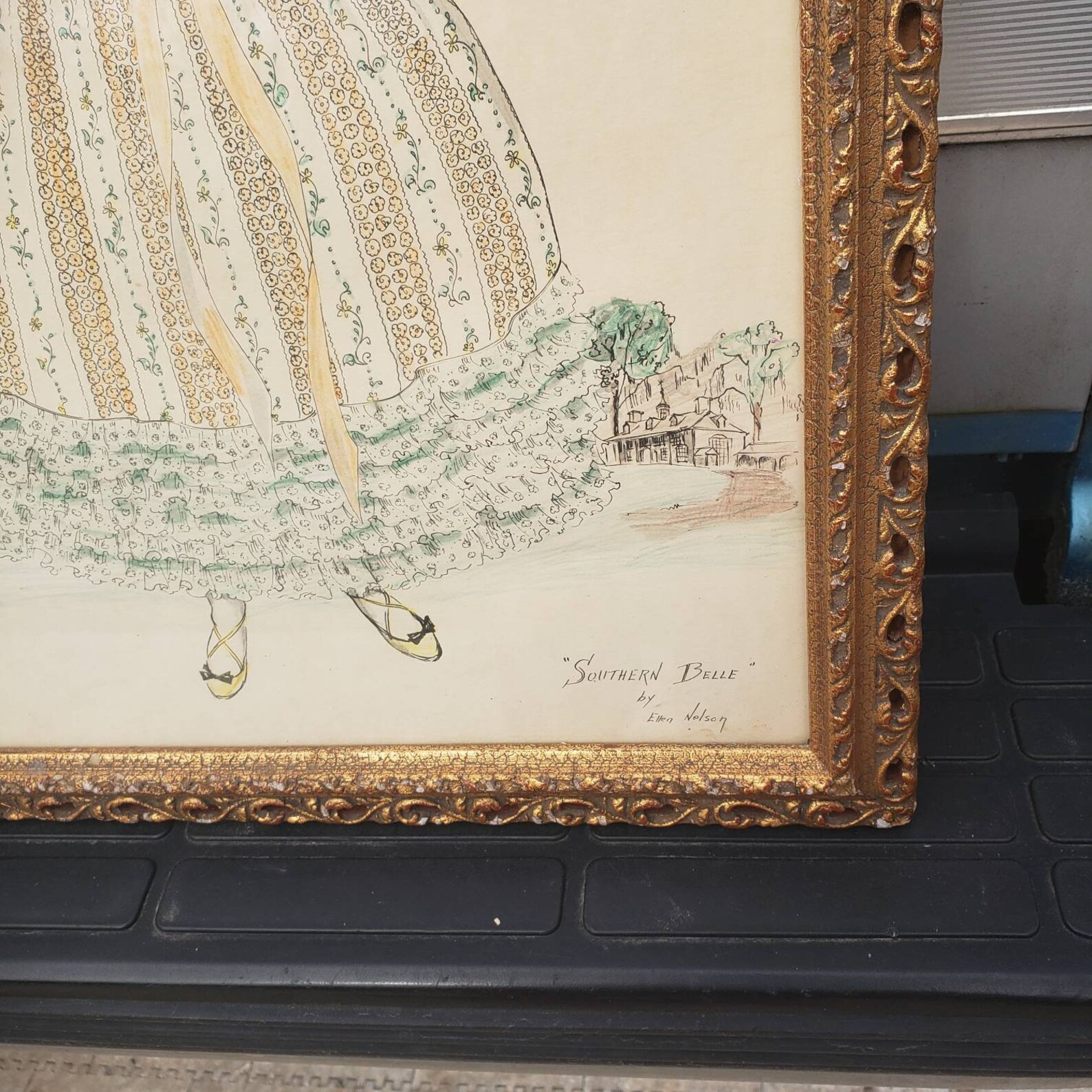 REDUCED FREE SHIP Vtg Antique Look Gold Gesso Framed Southern - Etsy