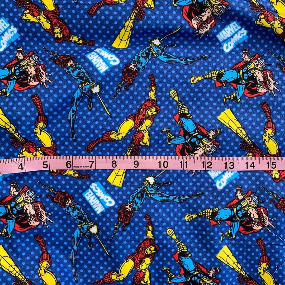 Marvel Black Widow Thor Iron Man 100% Cotton Flannel Fabric 1 Yard ...