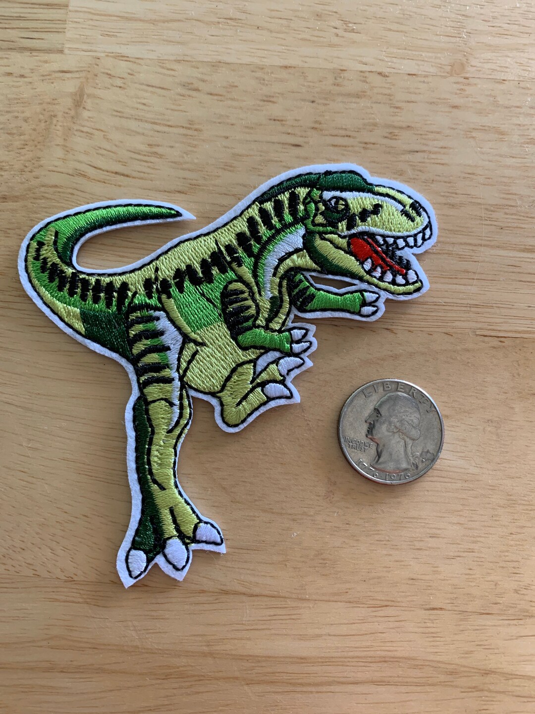 Dinosaur T-rex Tyrannosaurus Rex Embroidered Patch Iron on to Shirt ...