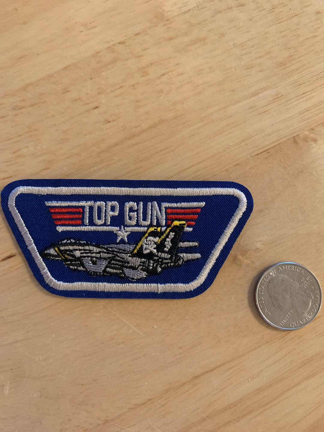Top Gun Plane Embroidered Patch Iron on to Shirt Applique Embroidery ...