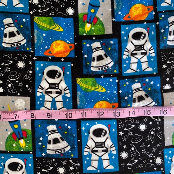 Space Planets Astronaut Rocket Ship Satellite 100% Cotton | Etsy