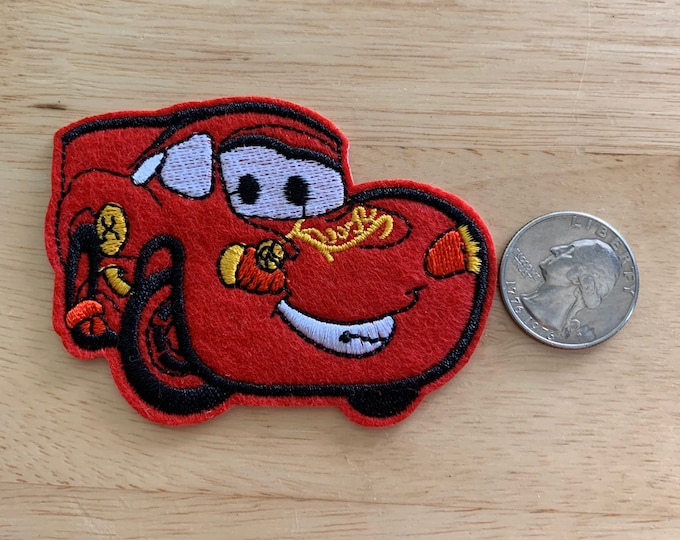 Disney CARS Lightning Mcqueen Embroidered Patch Iron on to Shirt ...