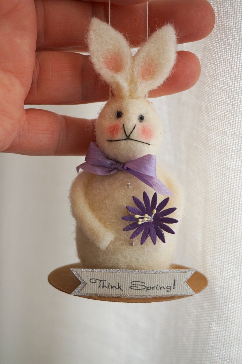 Think Spring Says This Sweet Tiny Easter Bunny, Wool Bunnies, Fabric ...