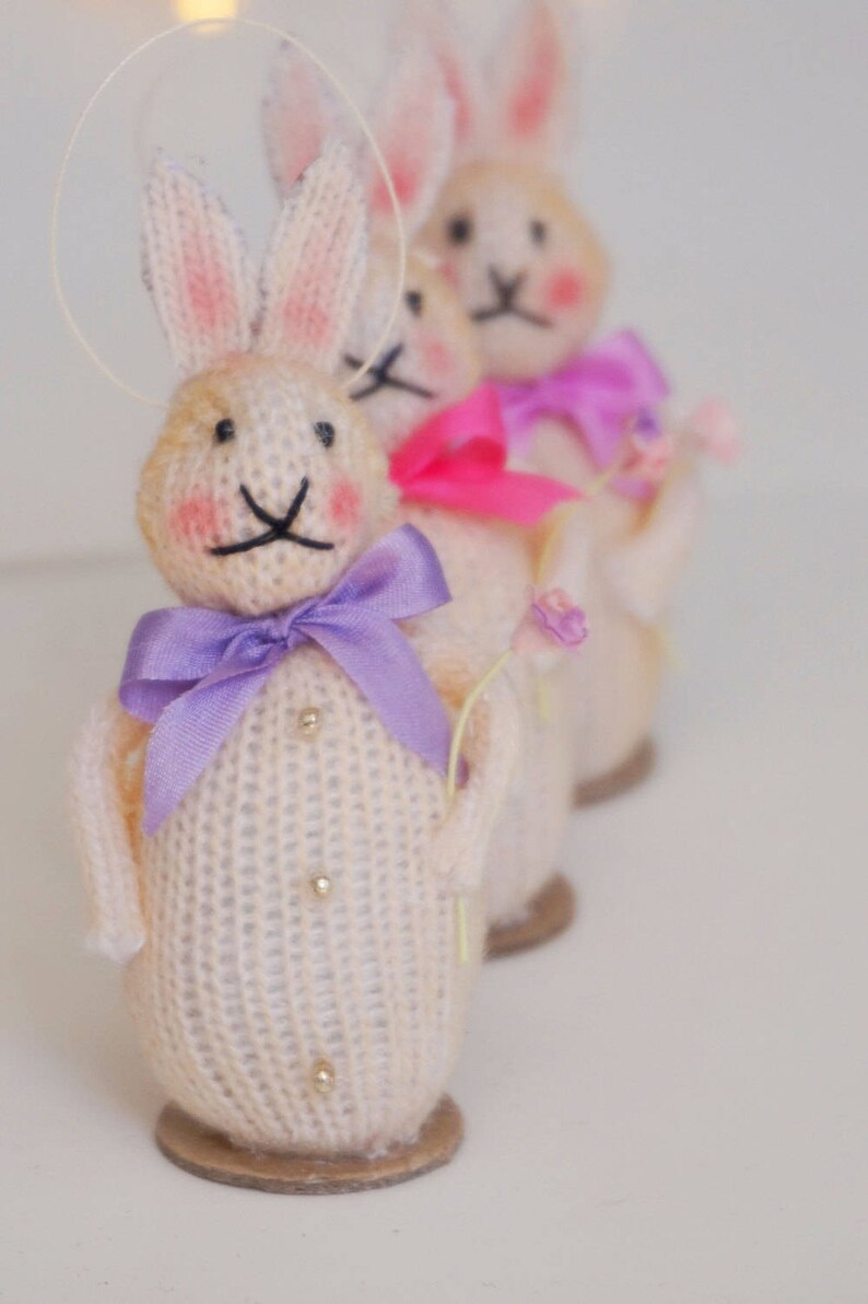 Trio of Vintage Inspired Bunny Ornaments - Etsy