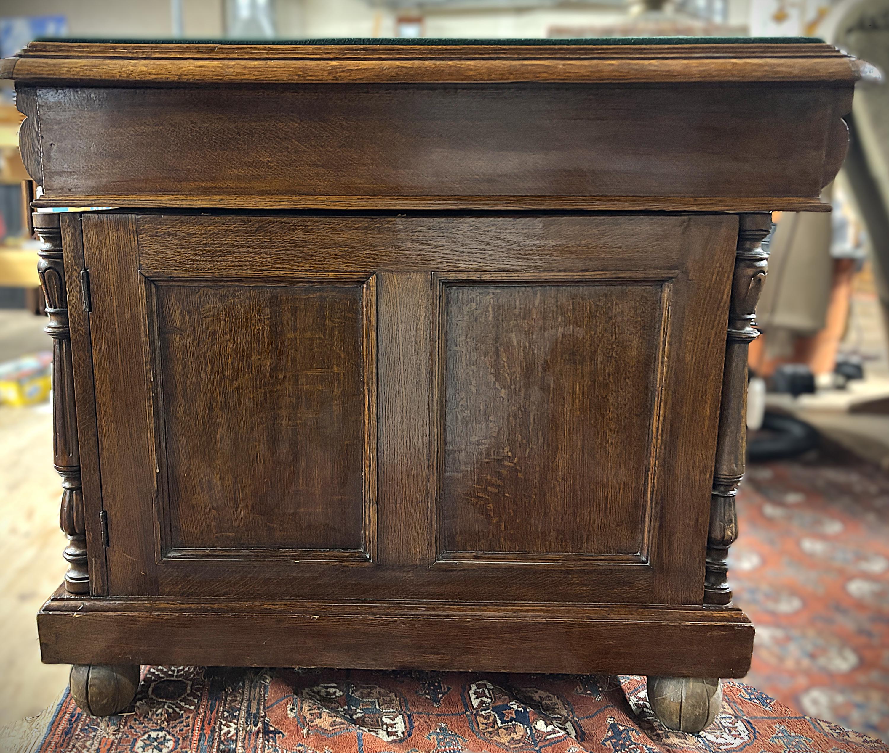 Victorian Oak Pedestal Desk – Gothic Revival – Circa 1870, England ...