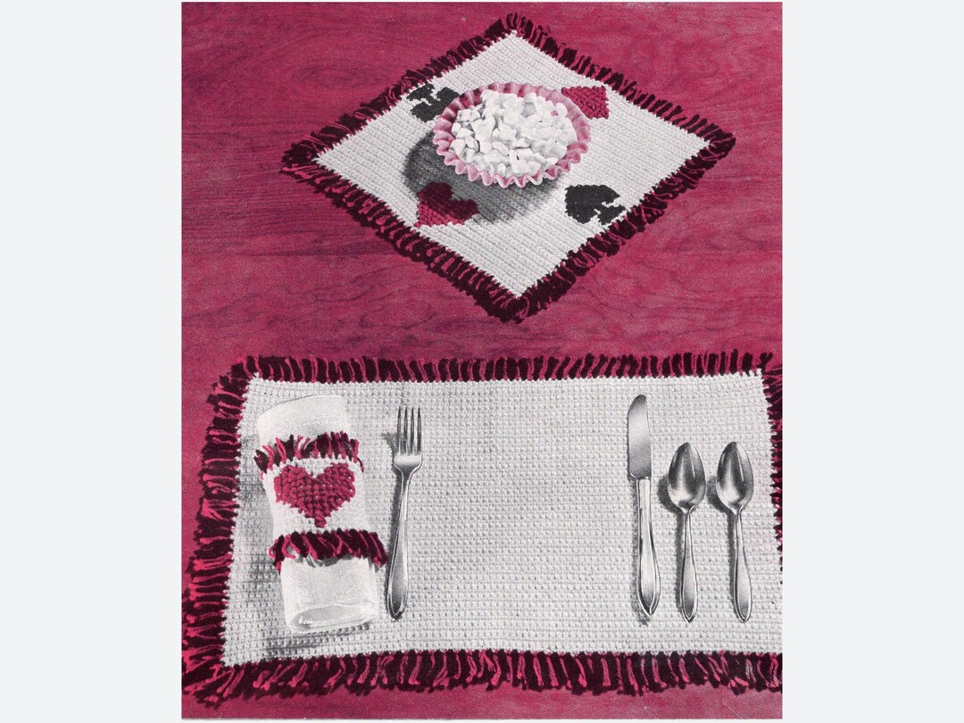 Vintage Crochet Pattern - Centerpiece and Place Mats, 1950s, PDF ...