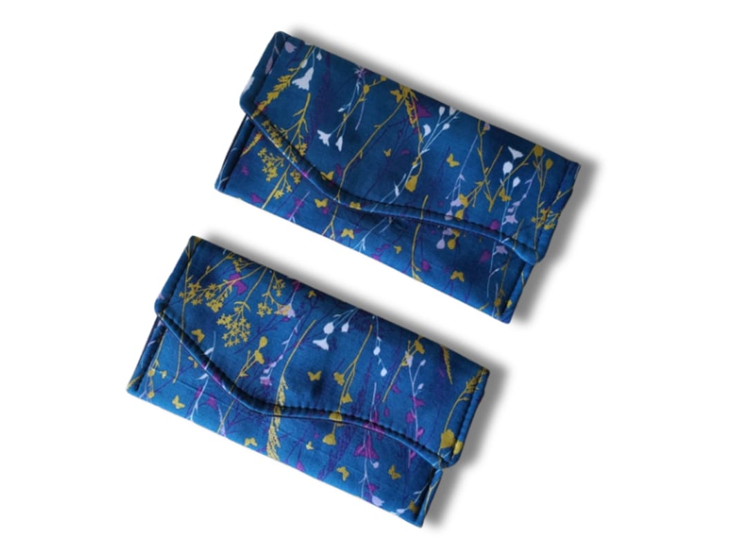 Handcrafted Mini Clutch With Deep Blue and Gold Design - Simple ...