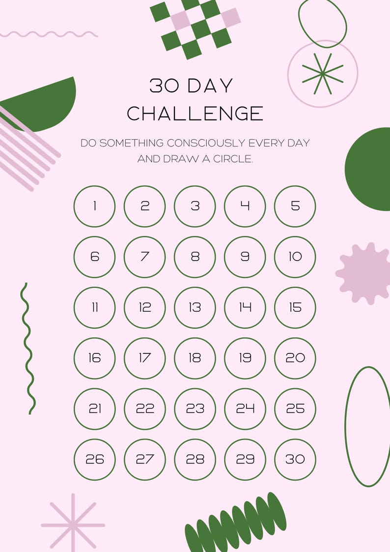 30 Day Challenge Tracker Printable: Habit & Goal Planner (PDF Download) - Etsy