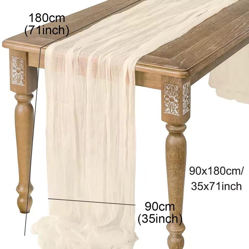 Cheesecloth Table Runner – Gauze Linen for Wedding Table Decor, Vintage ...