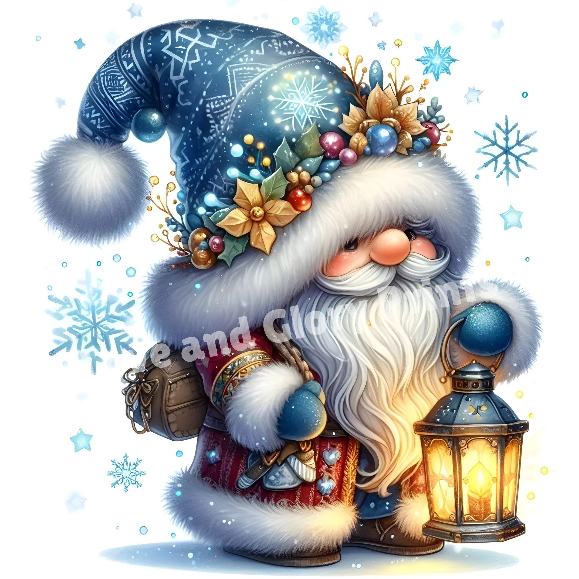 Christmas Gnome Clipart JPG Winter Gnome Illustration, Cute Holiday ...